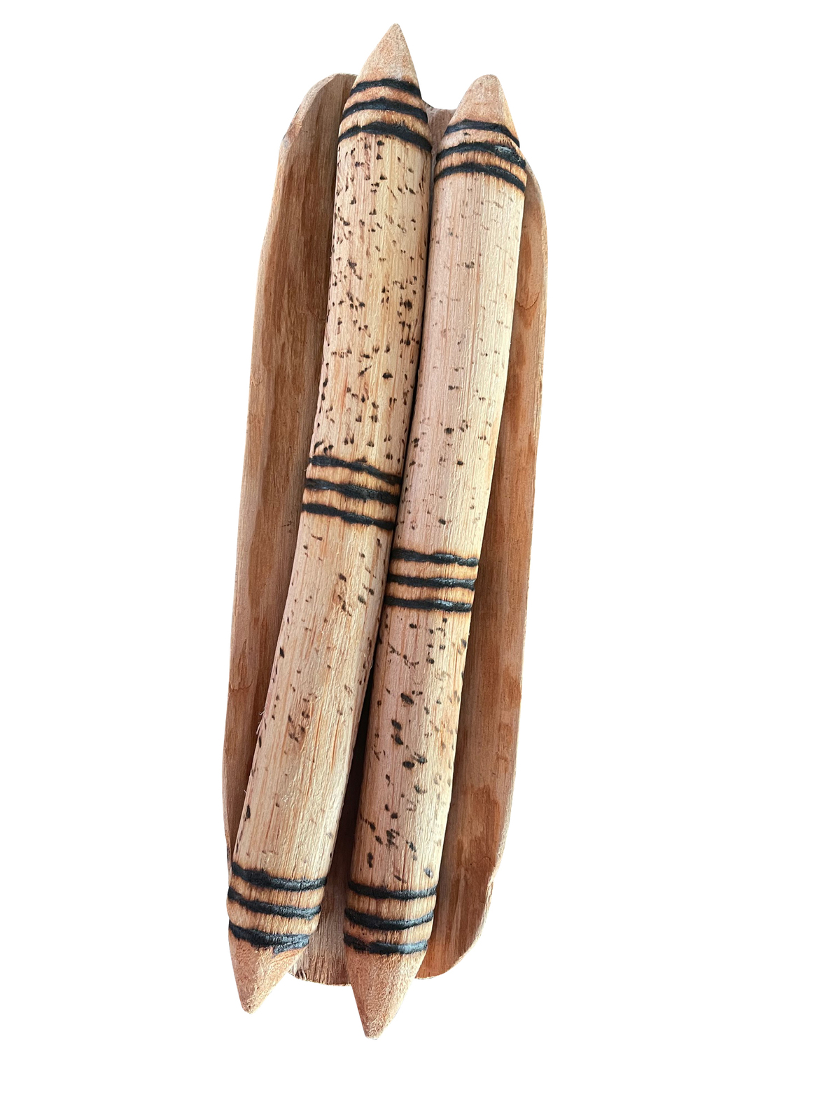 Maruku Arts Aboriginal Traditional Carved 3pce Wira Bowl & Music Stick ...