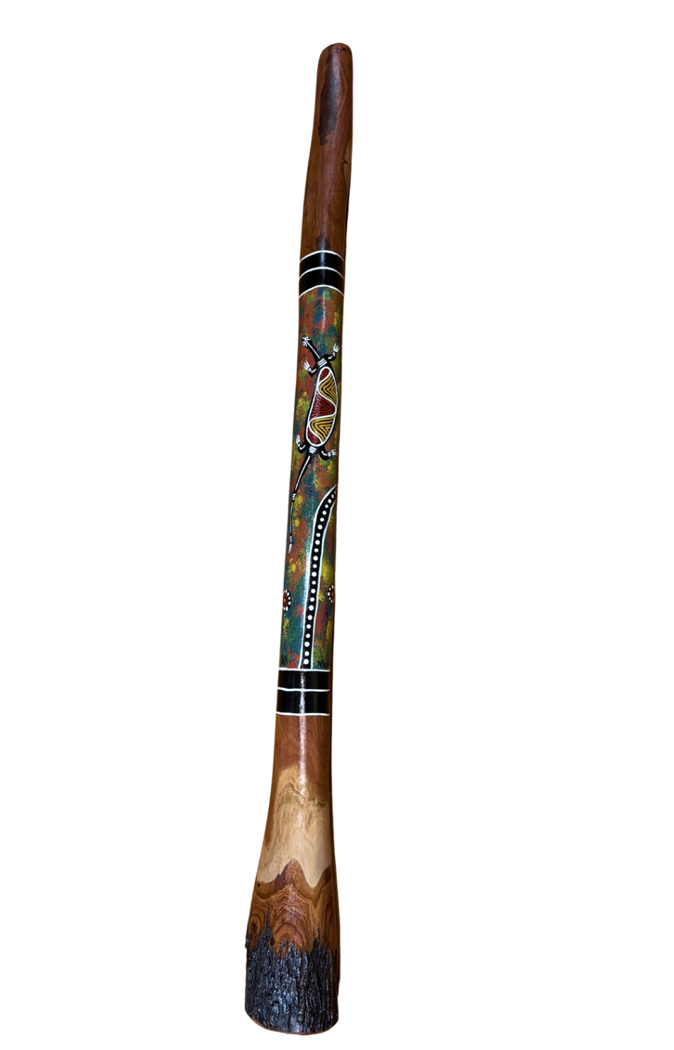 Eucalyptus handpainted Ironbark Didgeridoo [1.29m] - Lizard and Warrior ...