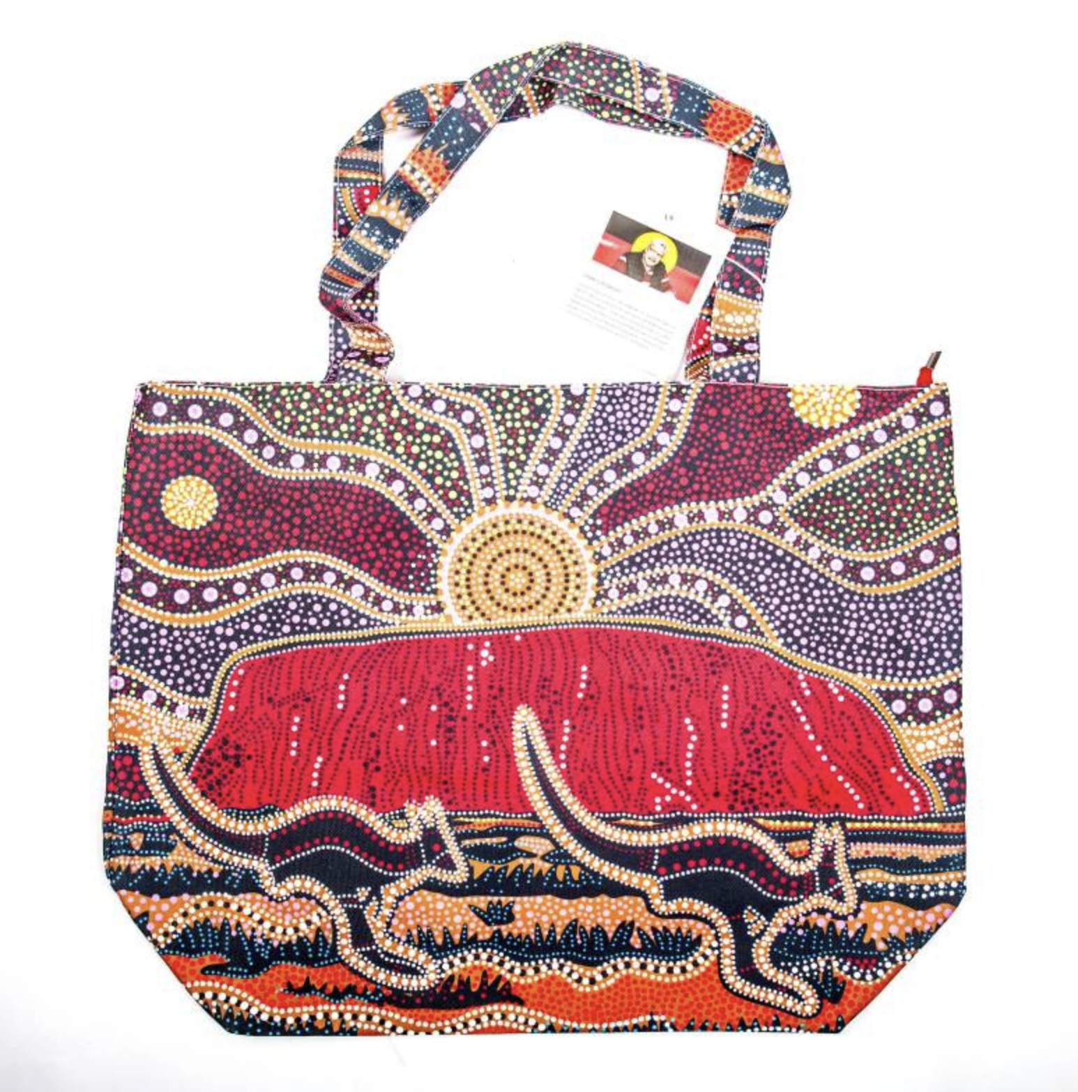 Danny Eastwood Aboriginal Art Canvas Beach Bag (38x50x15cm) - Uluru