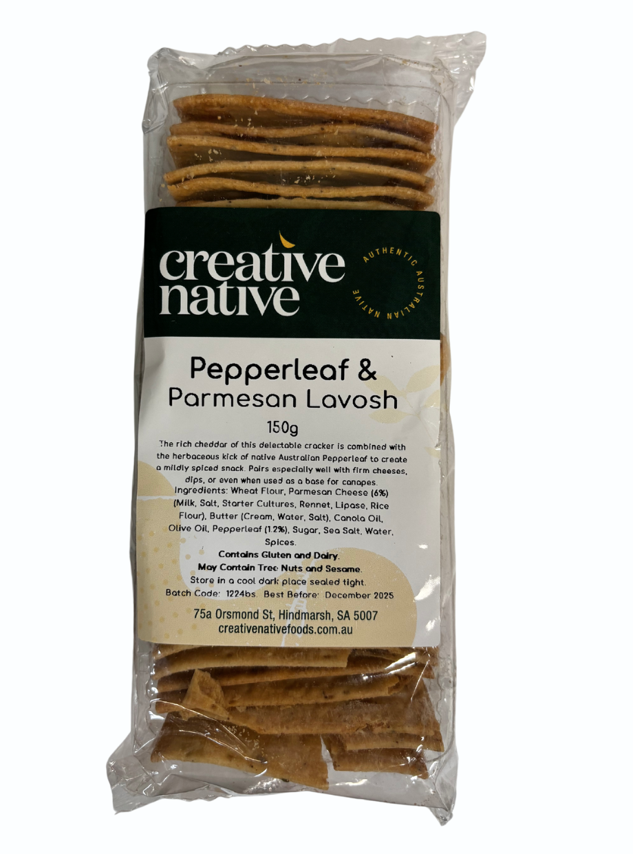 Creative Native Pepper Leaf & Parmesan Wild Lavosh - 150g